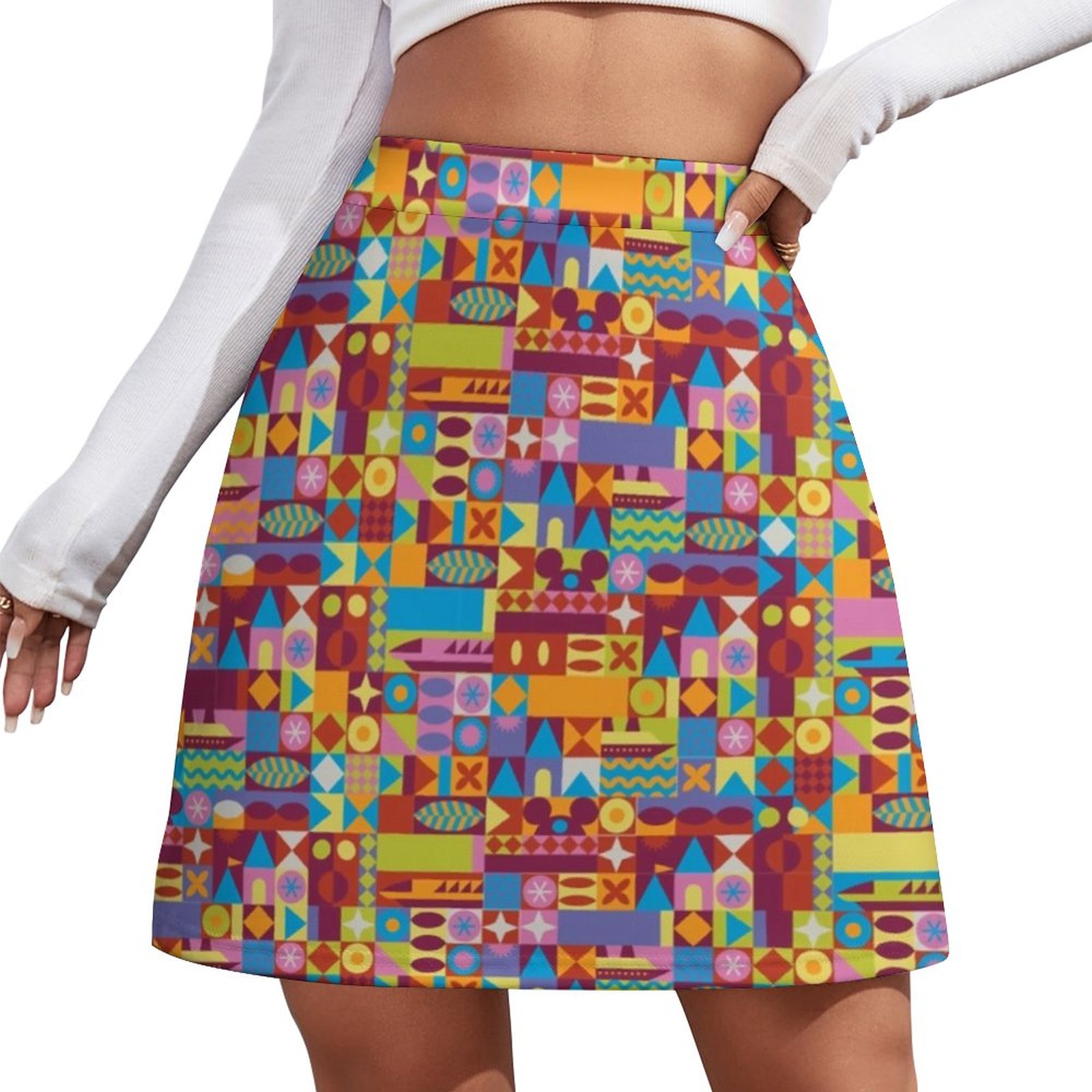 Mini Skirt for women 70S Retro Hippie A-line Skirt Bohemian Flower ...