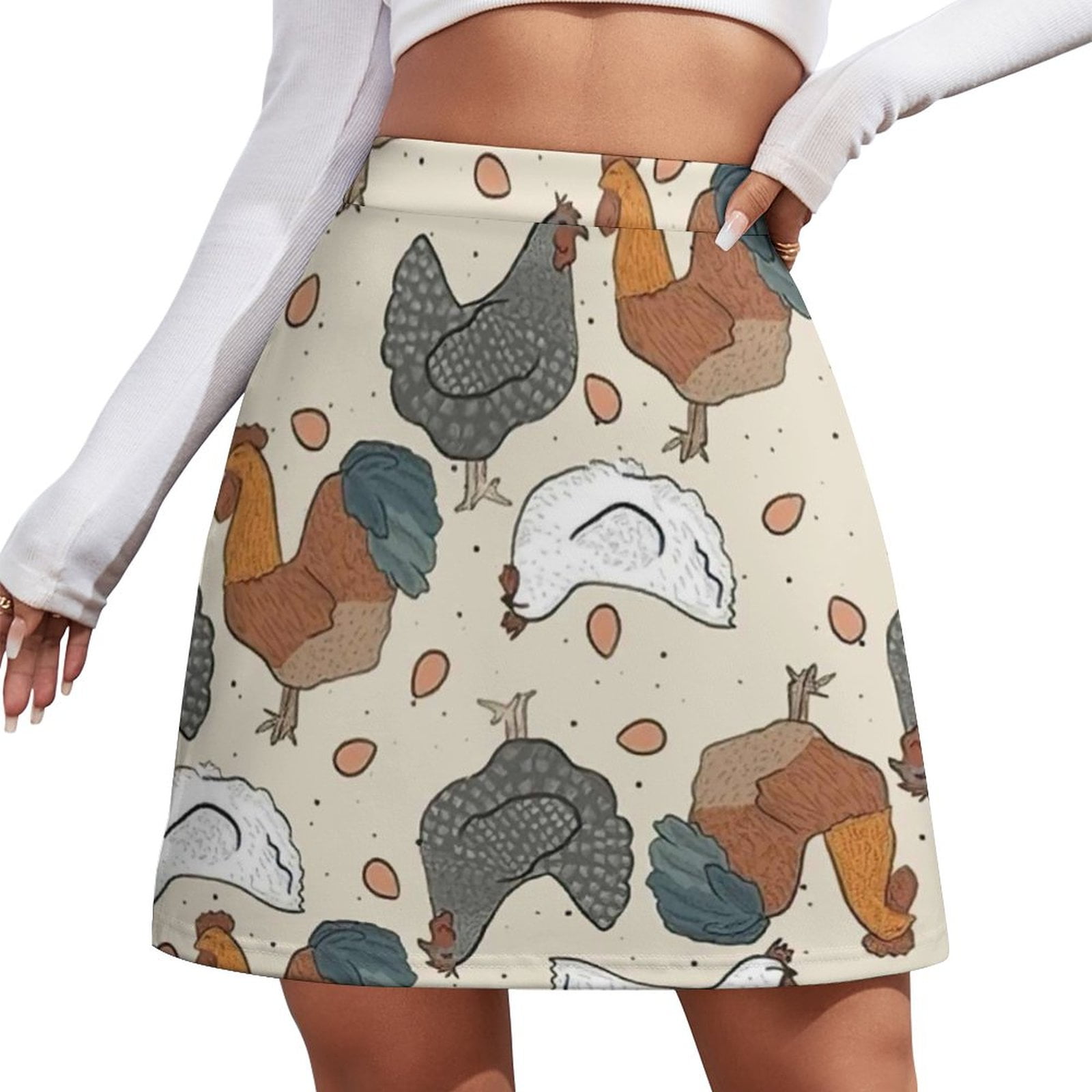 Mini Skirt for women Colorful Chicken Skirt Farming Roosters And Hens ...