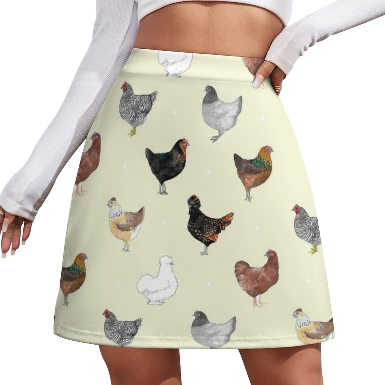 Mini Skirt for women Colorful Chicken Skirt Farming Roosters And Hens ...