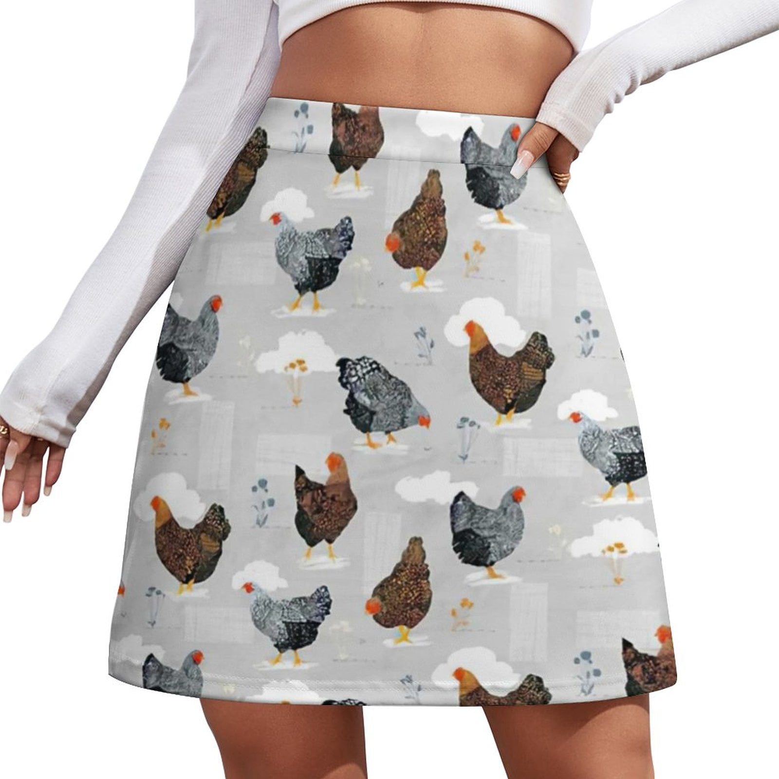 Mini Skirt for women Colorful Chicken Skirt Farming Roosters And Hens ...