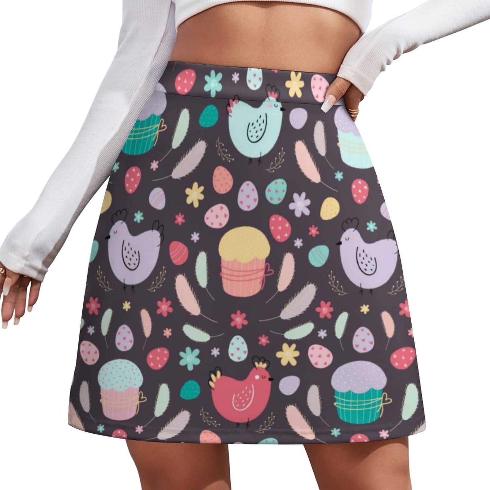 Mini Skirt for women Colorful Chicken Skirt Farming Roosters And Hens ...