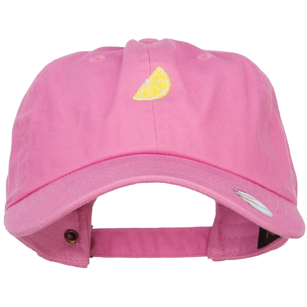 Mini Sliced Lemon Embroidered Unstructed Cap - Hot Pink OSFM - Walmart.com