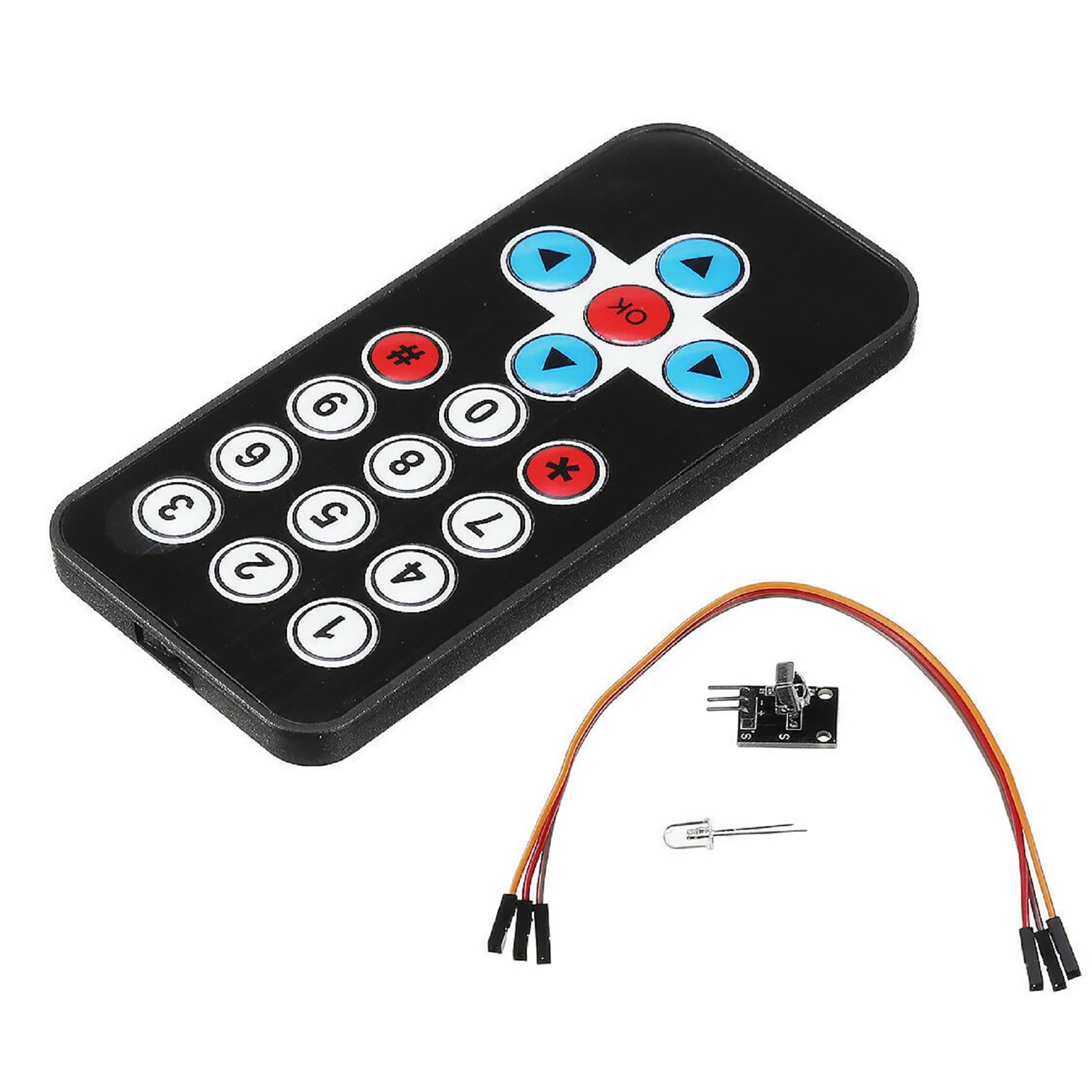 Mini Slim IR Remote & Receiver Module 17 Function Keys for Robotics and ...