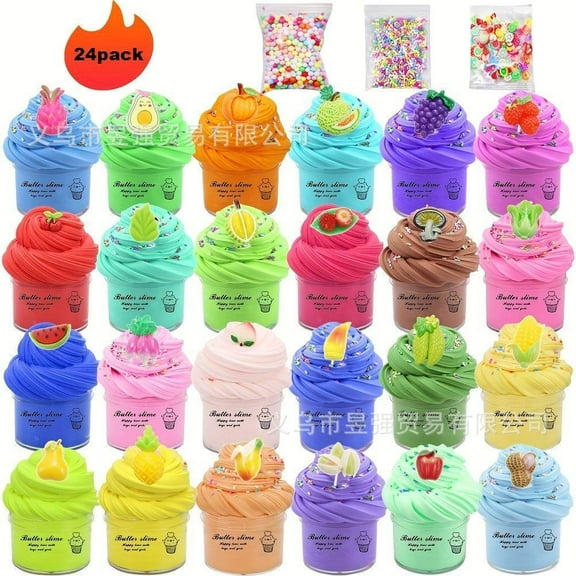38 Pack Butter Slime Kit, Mini Valentine Slime Party Favors for Girls ...