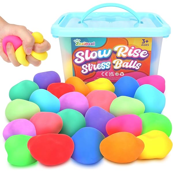 Mini Slow Rising Stress Balls 24 Pack, Stretchy Squishy Ball for ...