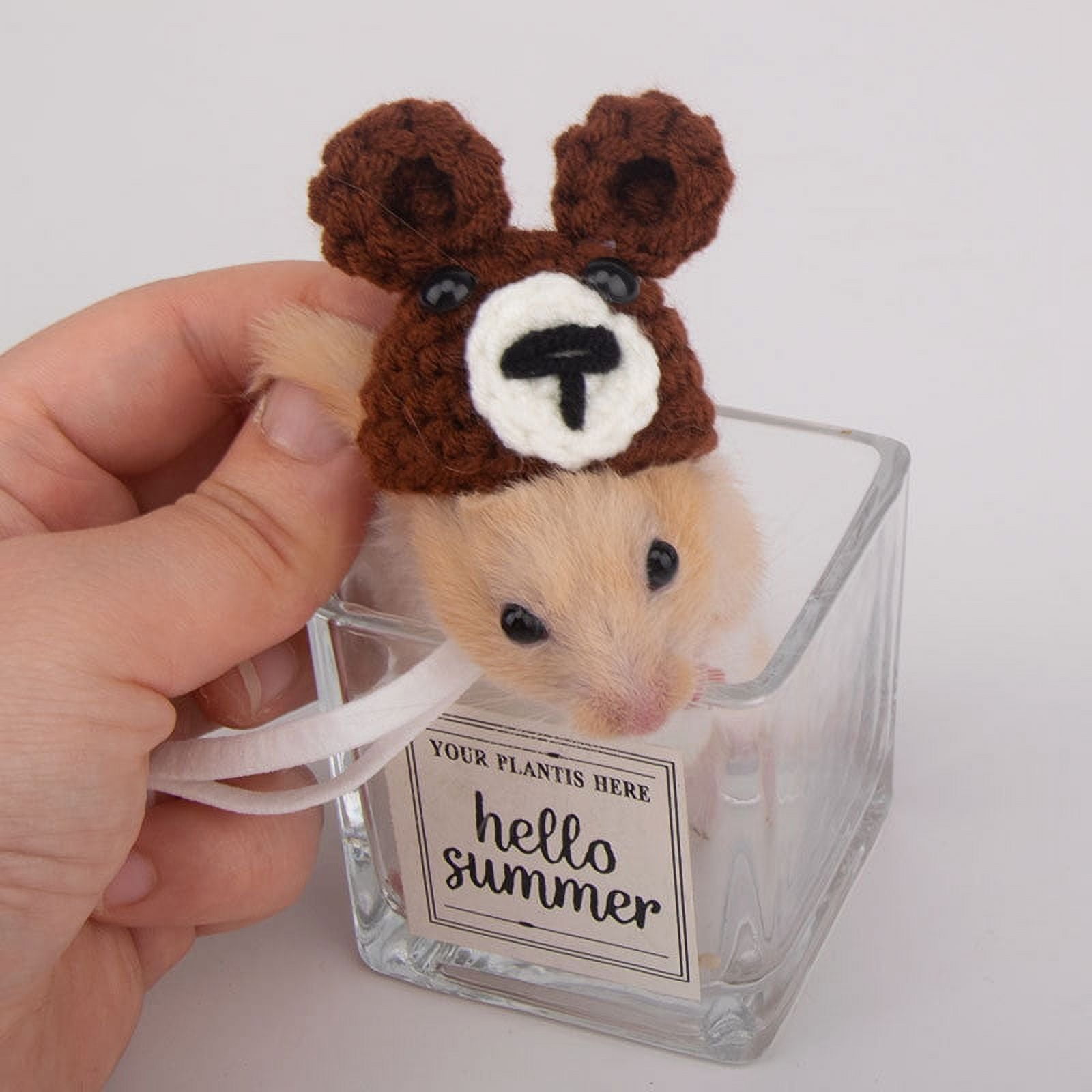 Mini Small Animals Hat with Adjustable Strap Lovely Hand Knitted Tiny ...