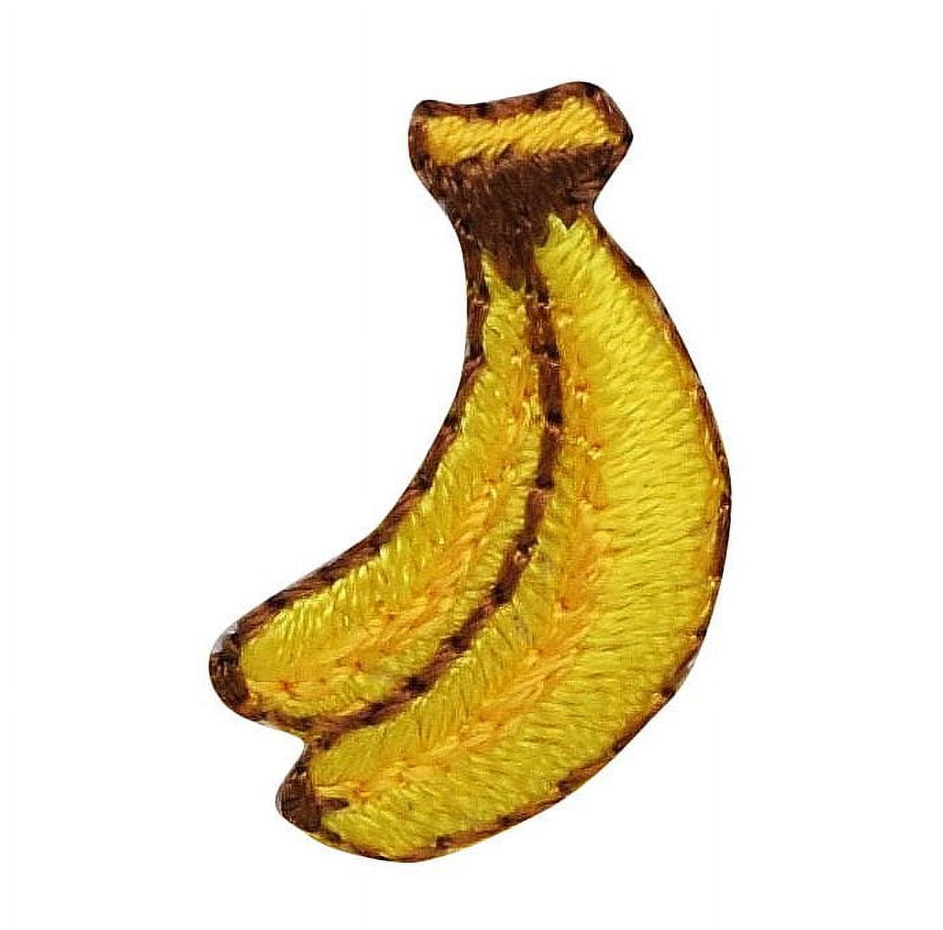 Mini - Small Banana Bunch - Yellow - Two Bananas - Iron on Applique ...