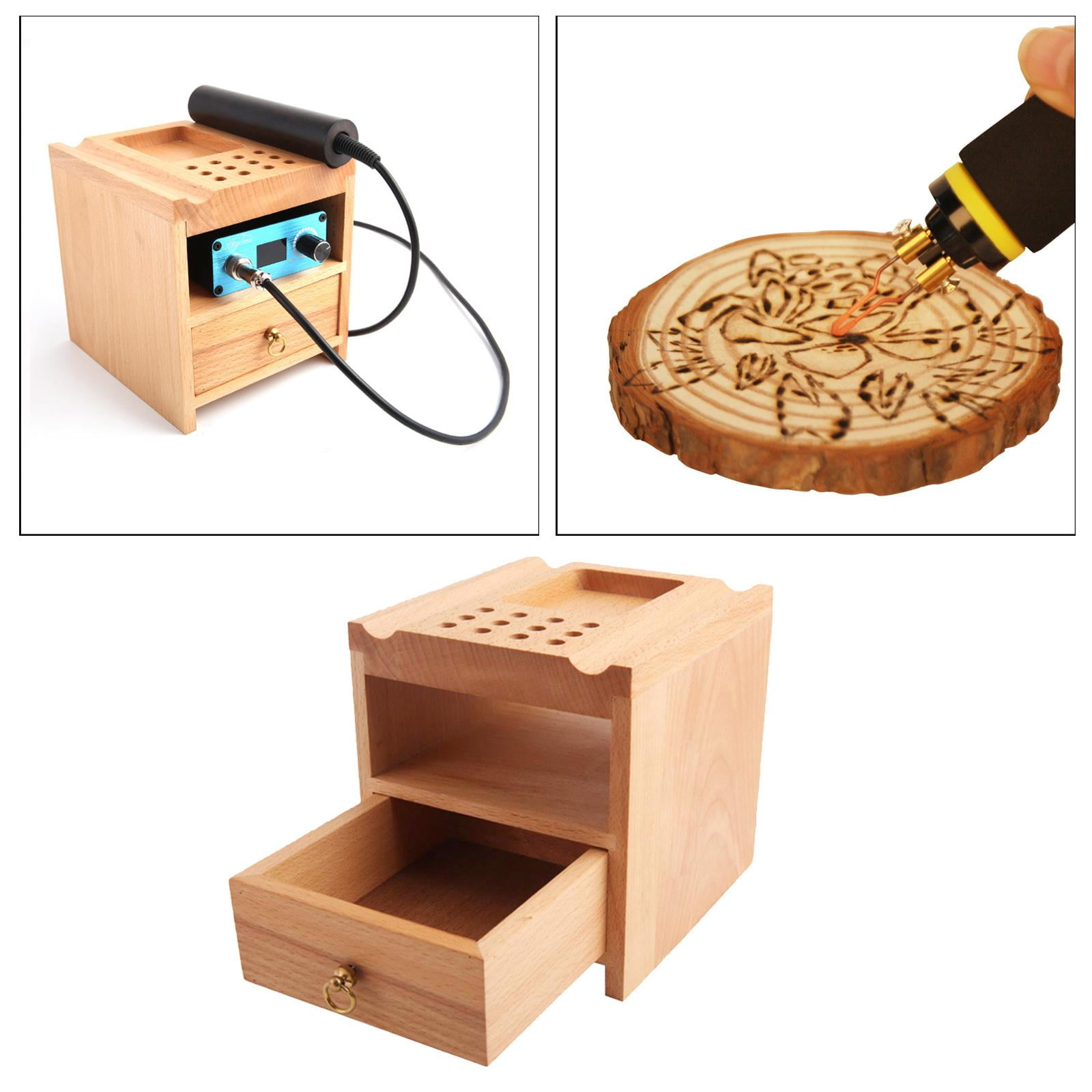 Mini Small Desktop Organizer with Drawers Leather Craft Tool Rack ...