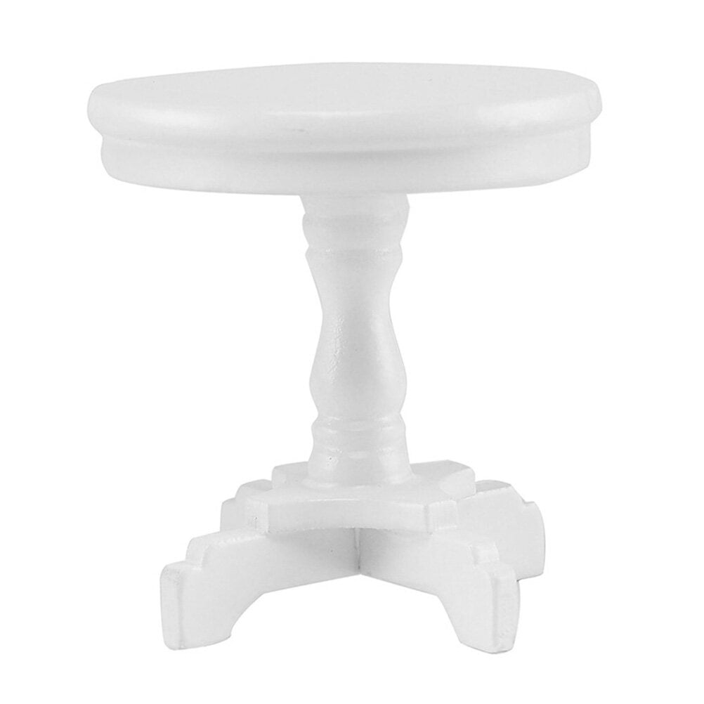 FOMIYES Mini White Side Table for Playhouse Decoration Use Small Round ...