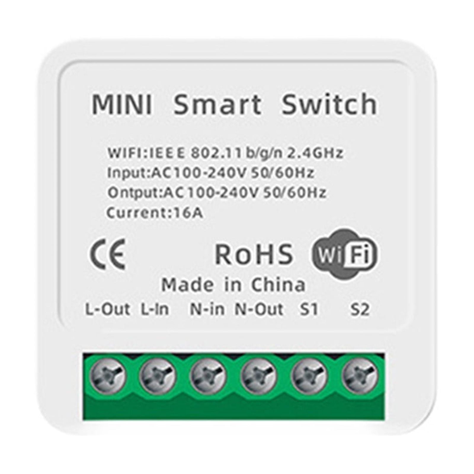 Mini Smart Switch 16A DIY Light Switches 2 Way Wireless Smart Home With Tuya Alexa Home ,Trusted ...