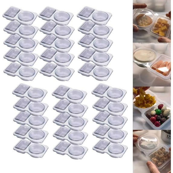 Mini Snack Containers Snack Pack Containers, Double Compartment ...