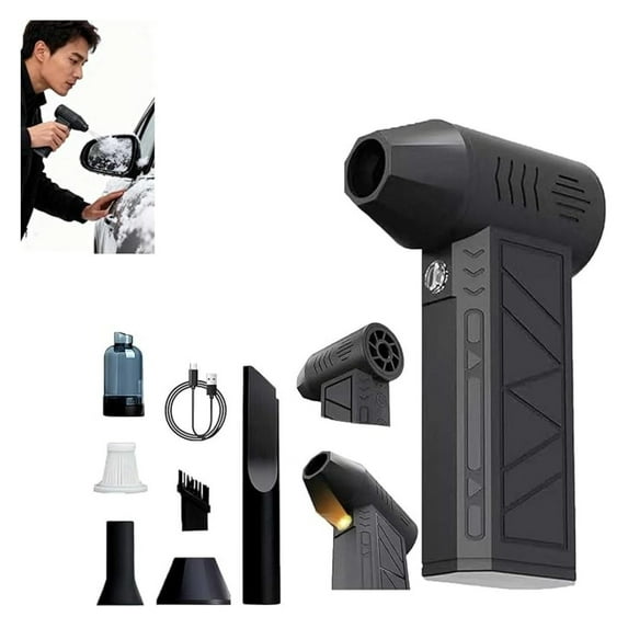 Mini Snow Blower - 130,000 RPM Cordless Electric Air Duster, LED Light ...
