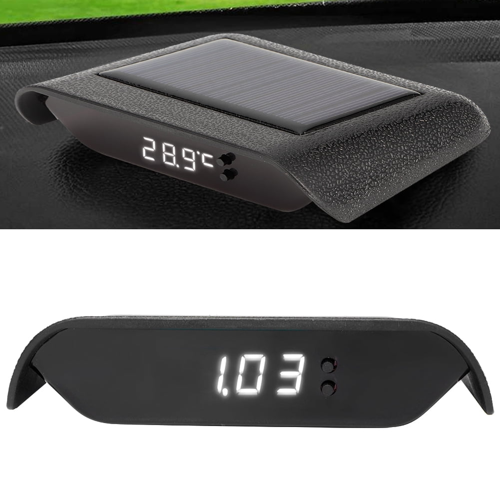 Mini Solar Digital Clock For Auto Vehicle, Luminous Display, USB ...