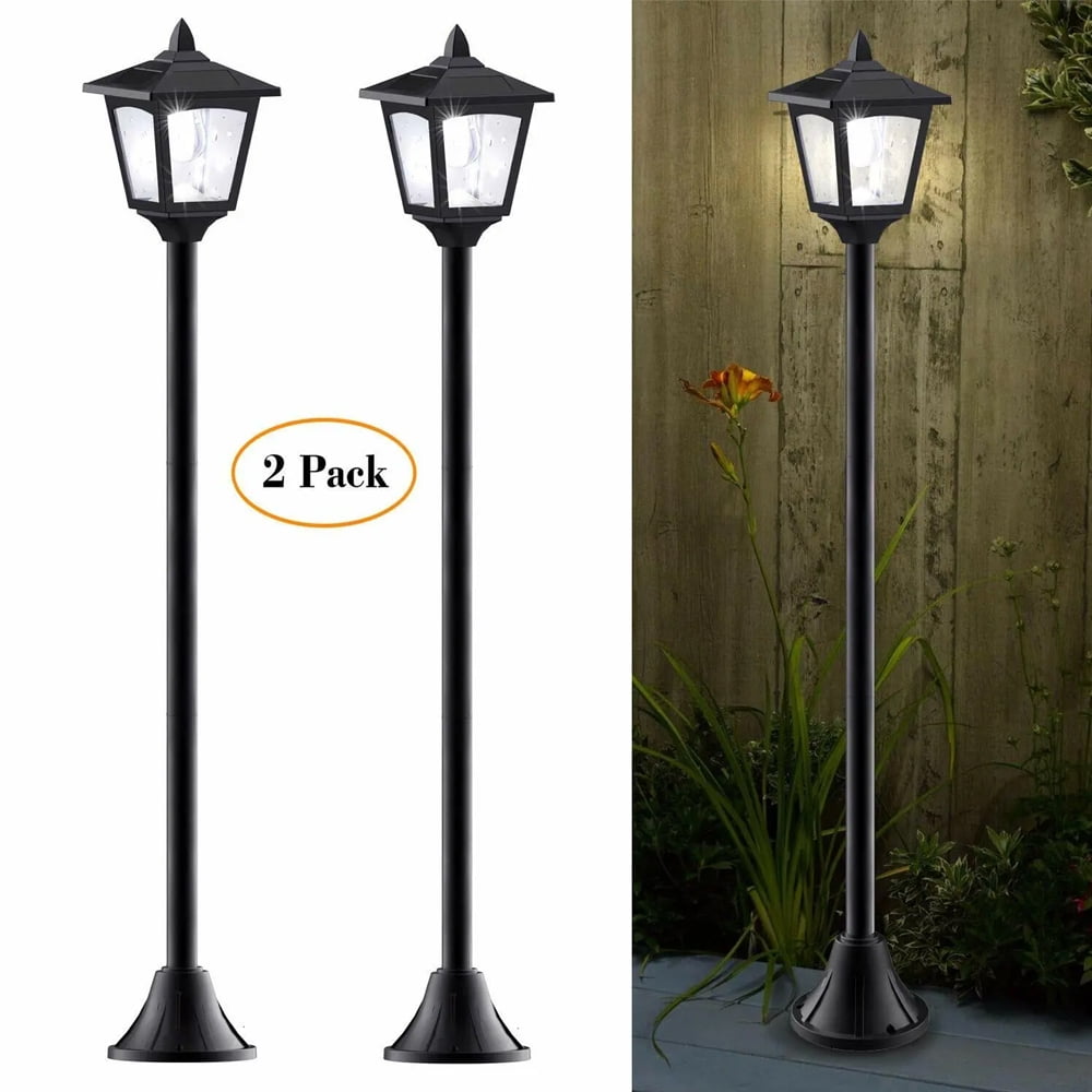 Mini Solar Lamp Post Lights Outdoor, Solar Powered Vintage Street ...
