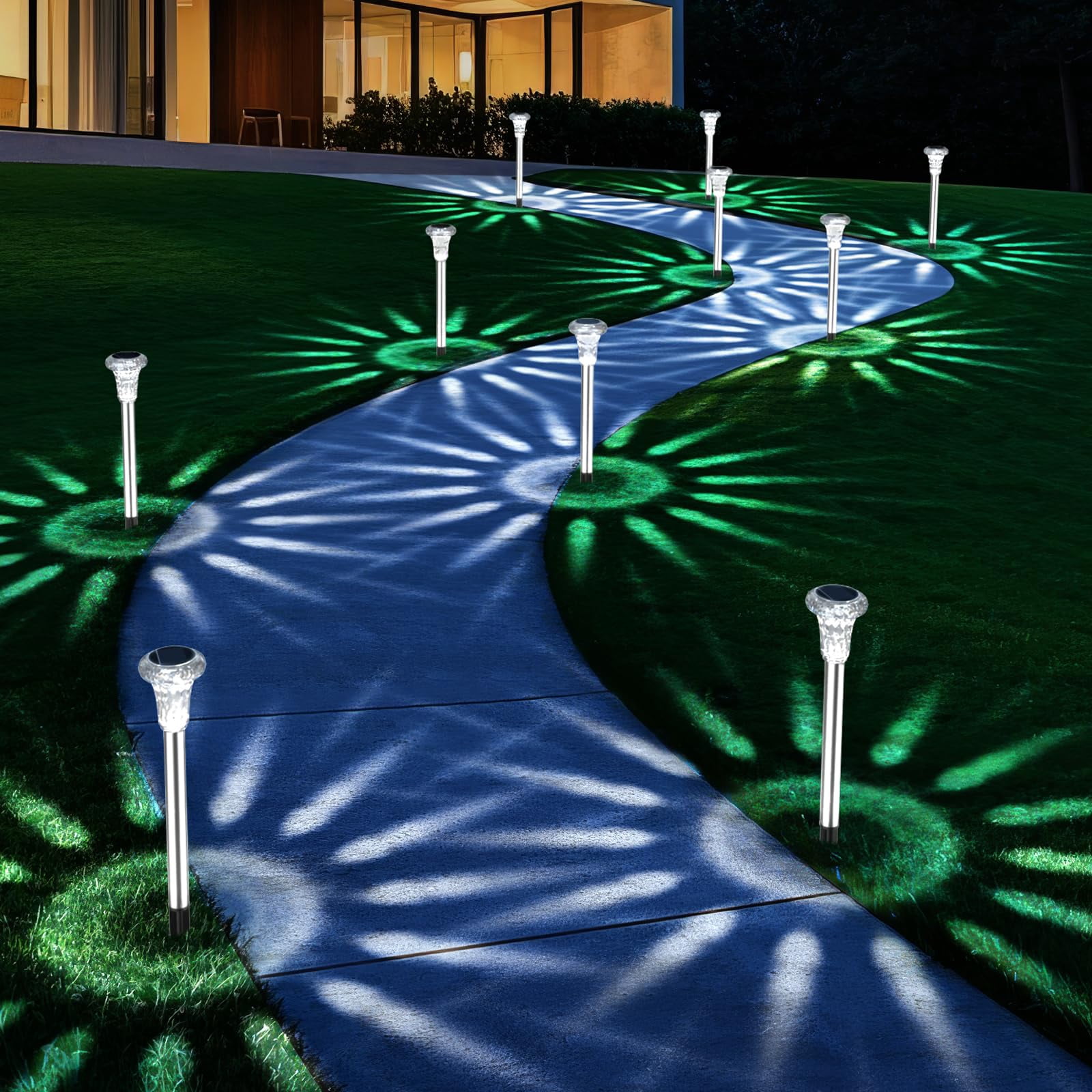 Mini Solar Pathway Lights Outdoor 18 Pack Waterproof Upgraded Bright ...