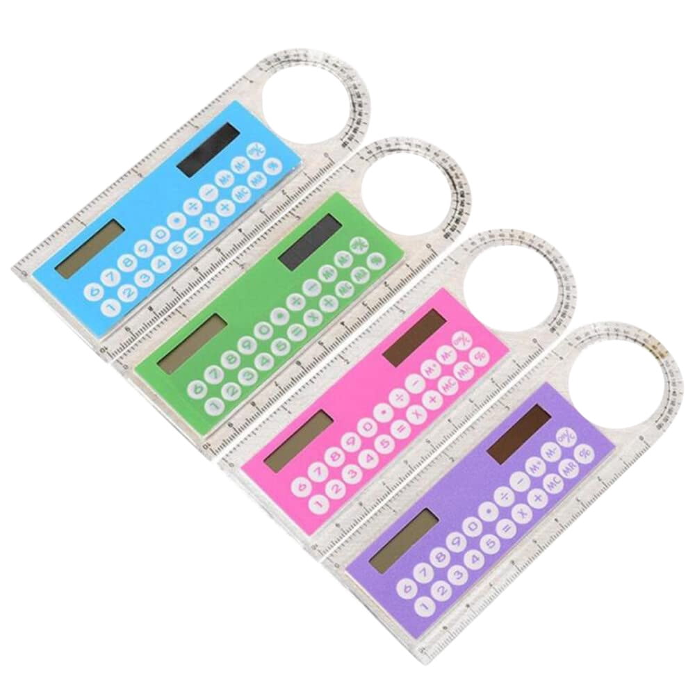 Mini Solar Transparent Ruler Calculator With Magnifier Student School ...