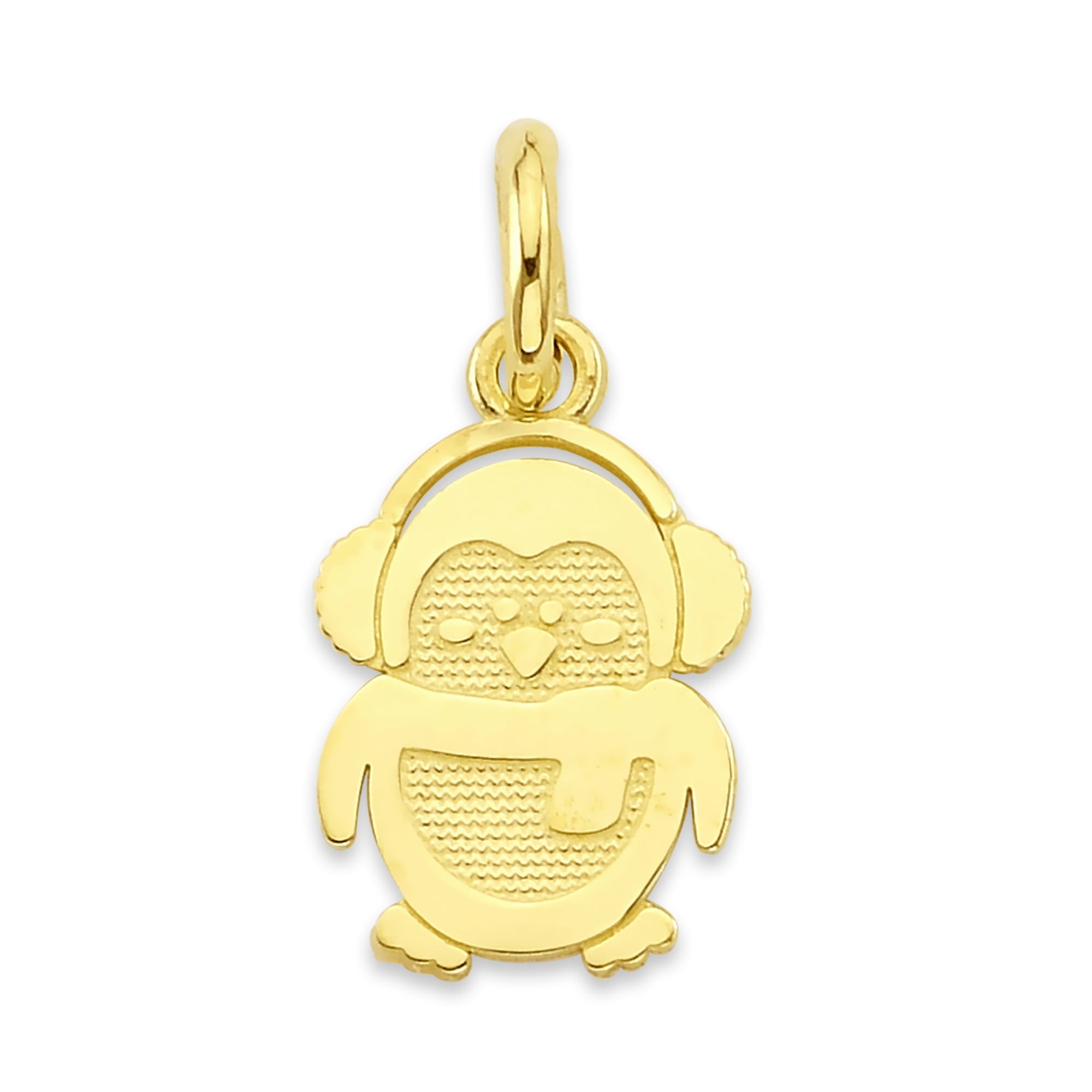 Mini Solid 10k Gold Cute Penguin Charm - Christmas Jewelry Seasonal ...