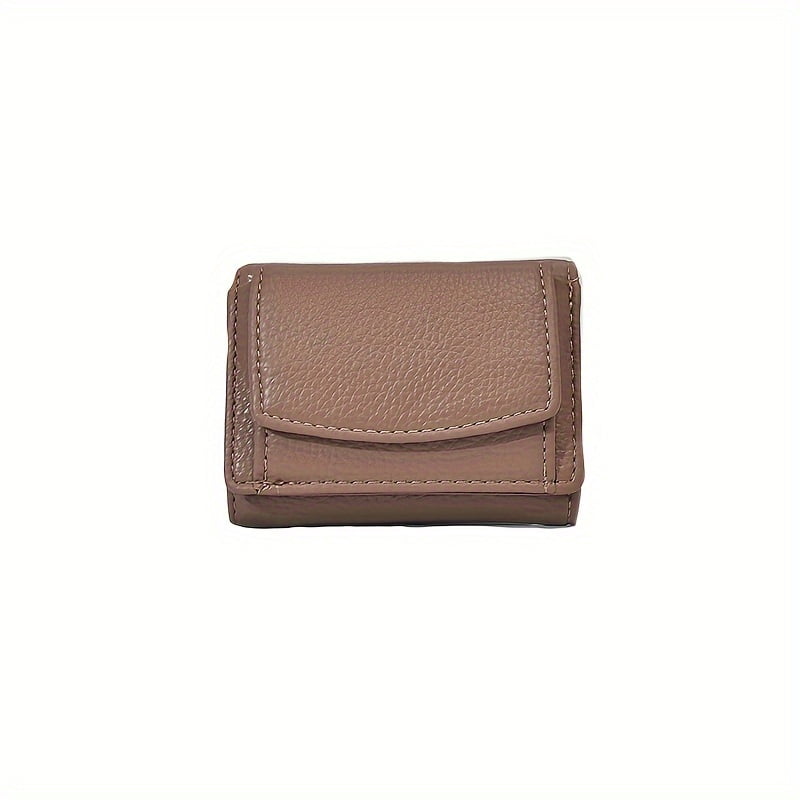 Mini Solid Color Women's Trifold Wallet | Faux Leather Casual Clutch ...