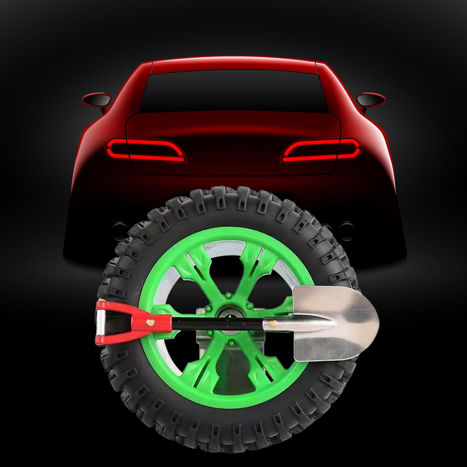 Mini Spare Tire Trunk Mount Dummy Non-Functional Off-Road Kit 14.5" Car ...