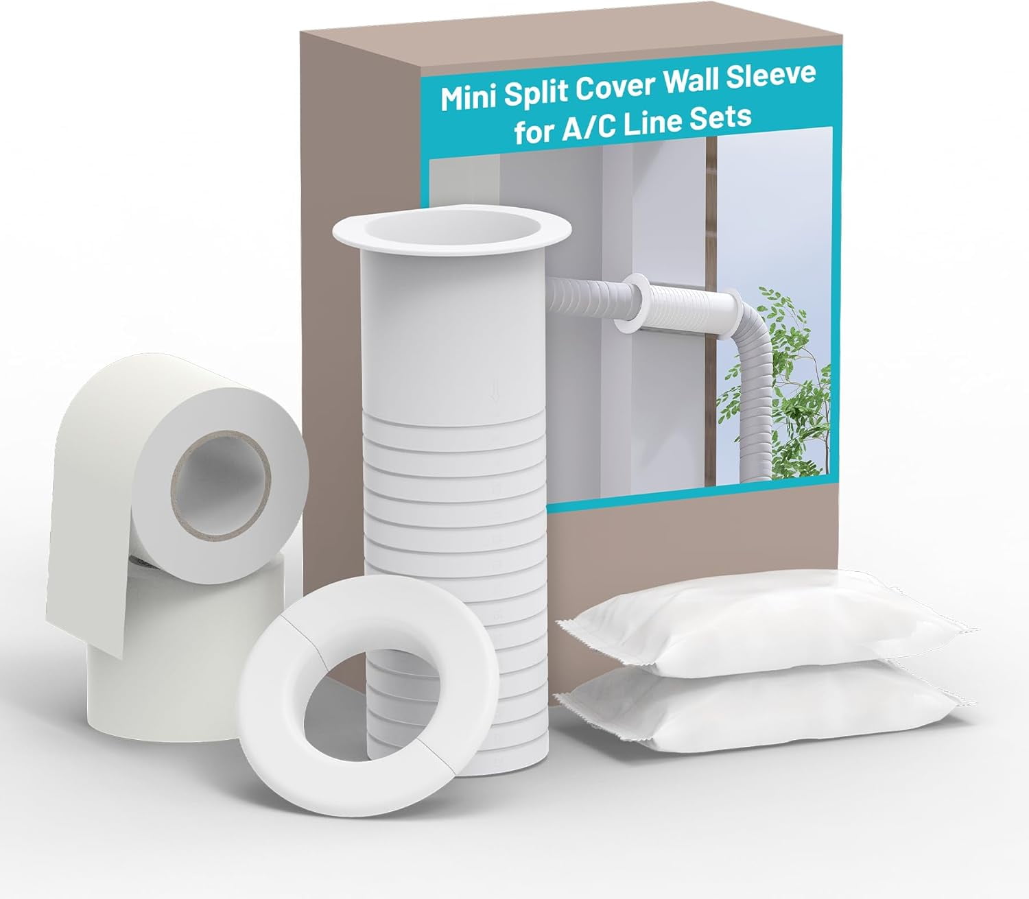 Mini Split Cover Wall Sleeve for AC Line Set, Line Set Covers for ...