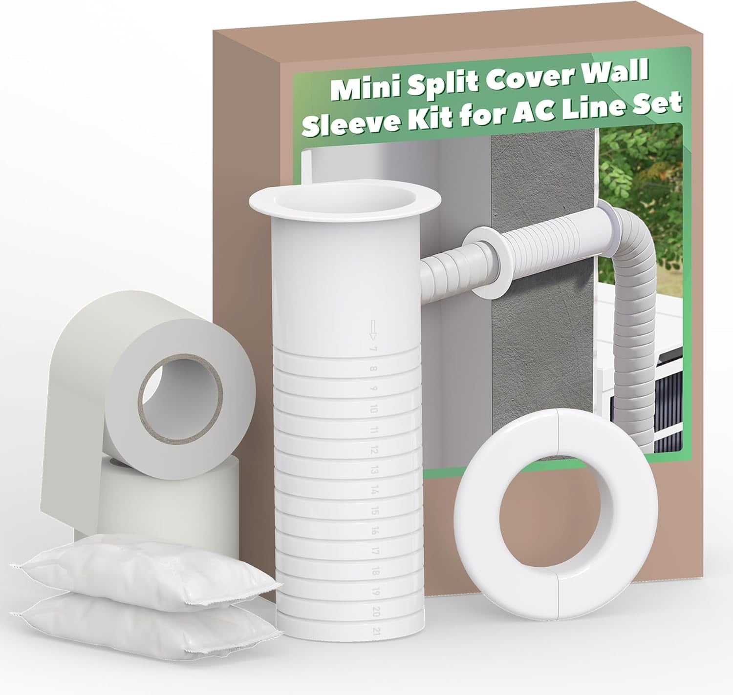 Mini Split Cover Wall Sleeve for Air Conditioner Line Set Covers, AC ...