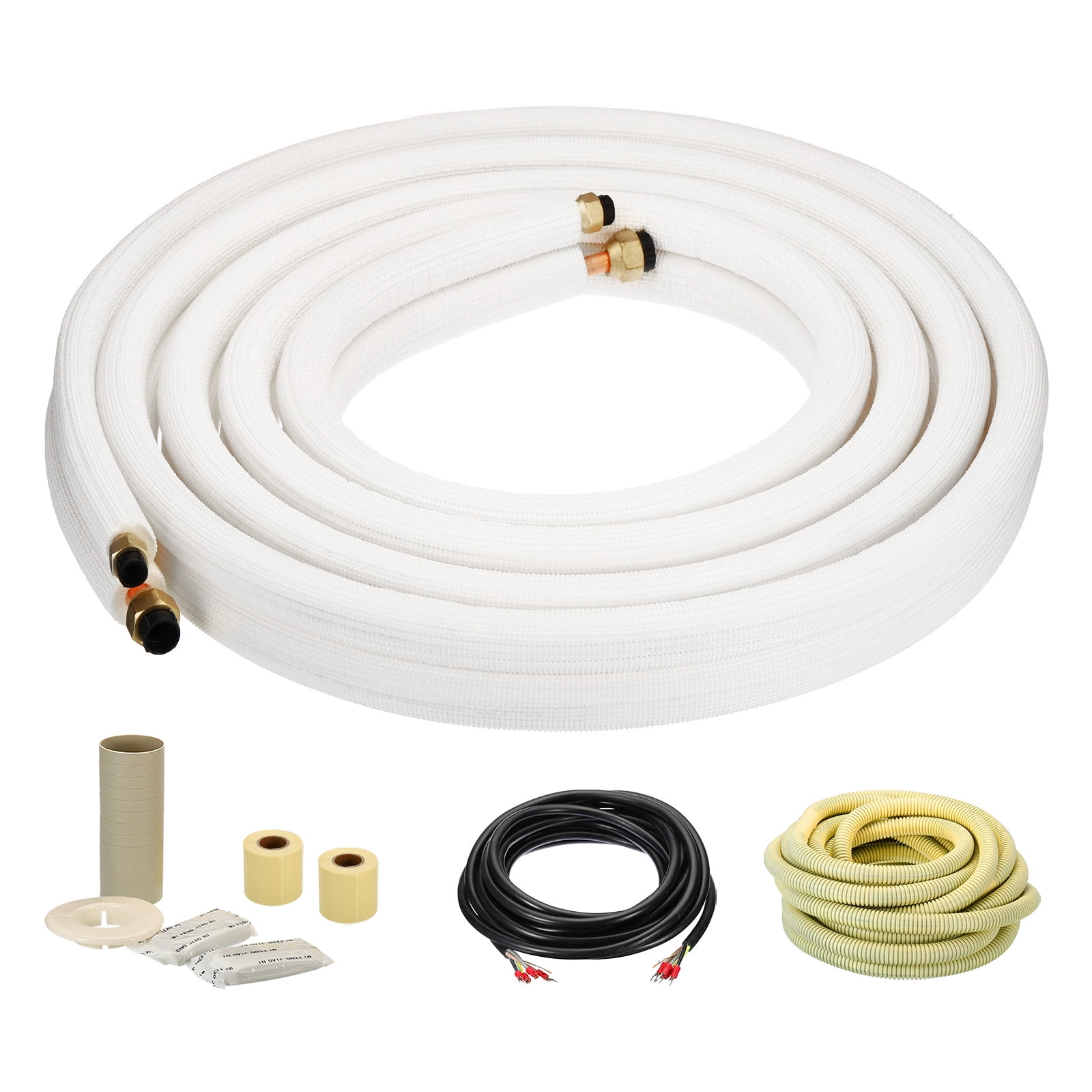 Uxcell Mini Line Set 16 Ft, 1/4" 3/8" PE Thickened Copper Tubing Pipe ...