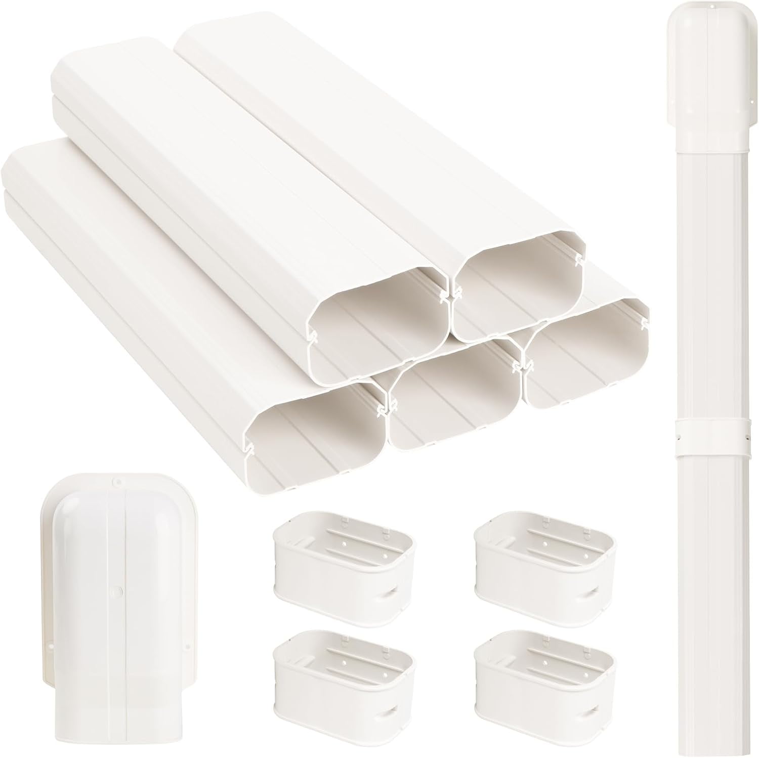 Mini Split Line Set Cover, 4” 7.5 Ft PVC Line Set Cover Kits for ...