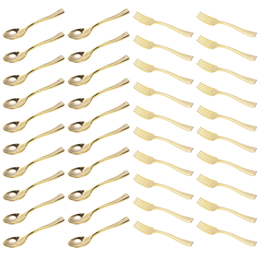 Koolleo 48Pcs Disposable Spoons Forks Tableware Cutlery Utensils for ...