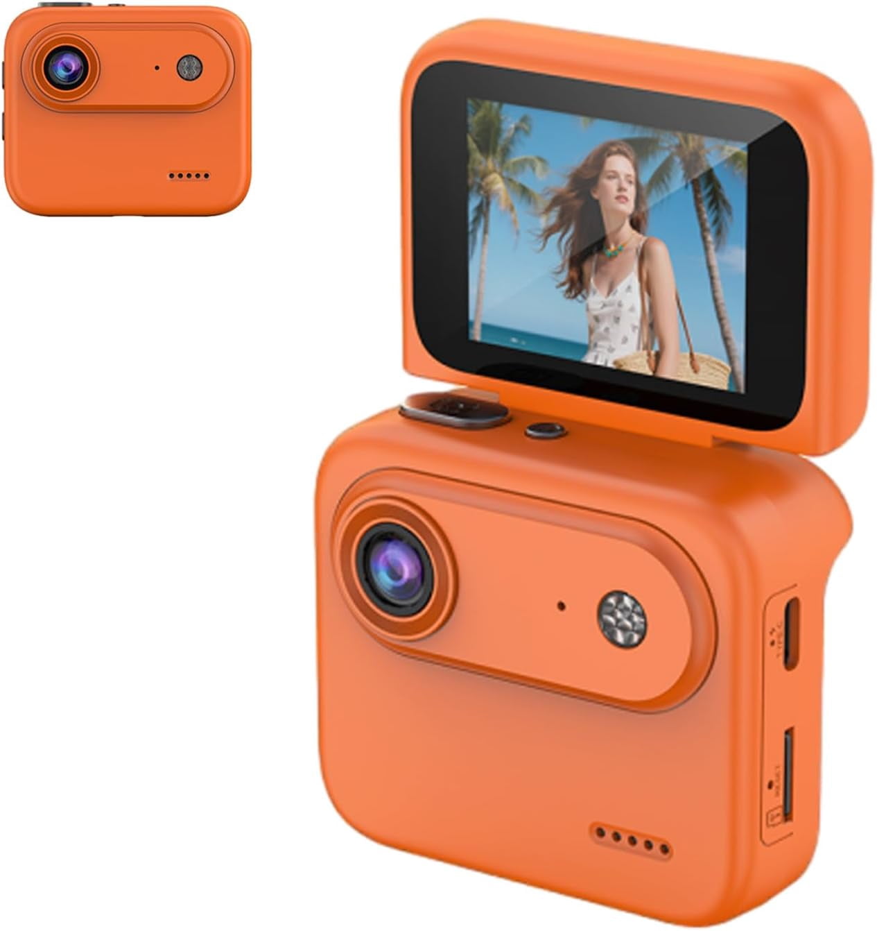 Mini Sports Camera, 4K Ultra Clear Recording VLOG Recorder with Flip ...