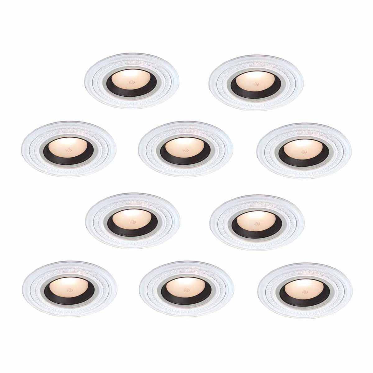 Renovators Supply Pack of 10, White Ceiling Medallion, 5"x9" Dia ...