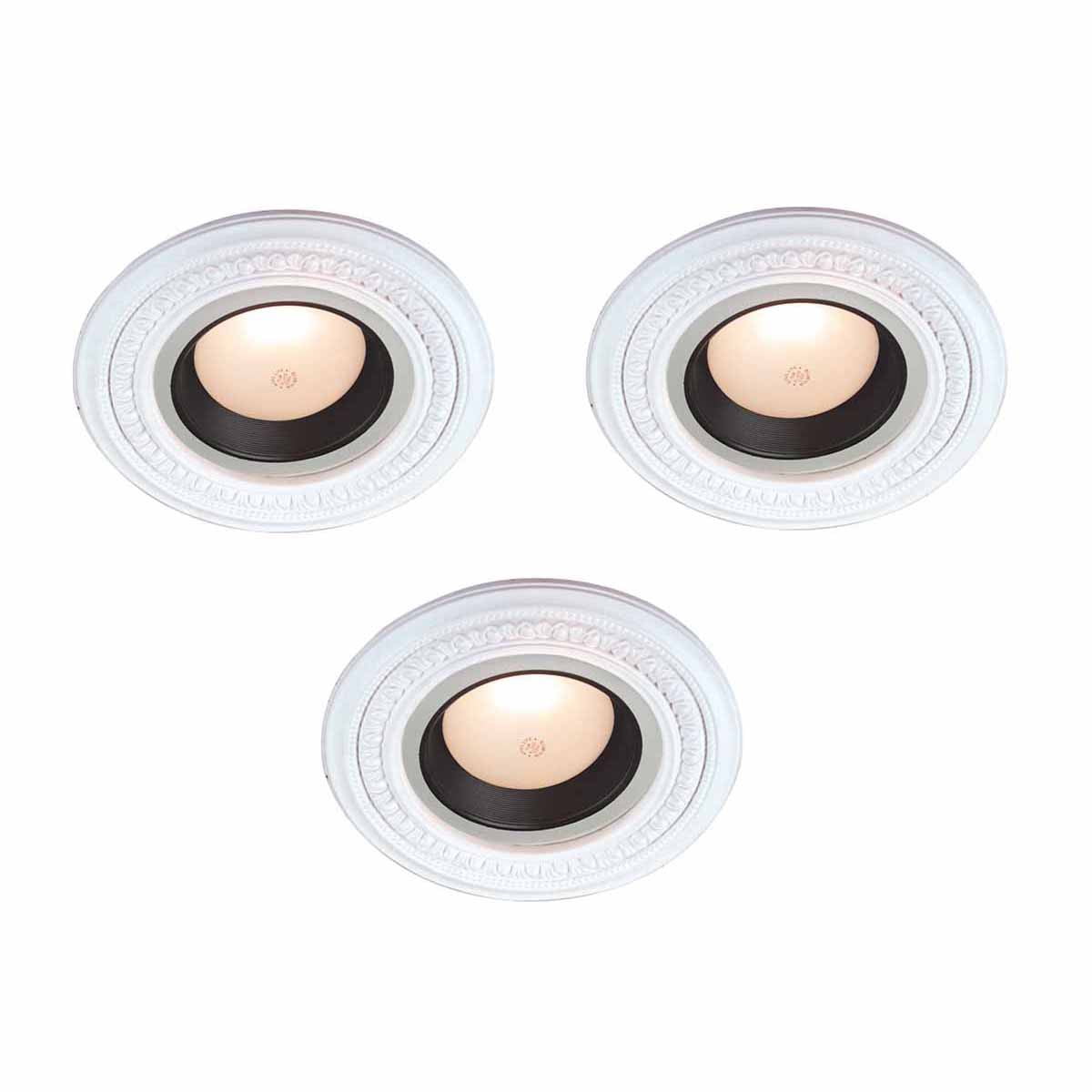 Mini Spot Light Ring Trim White Ceiling Medallion Urethane Foam ...