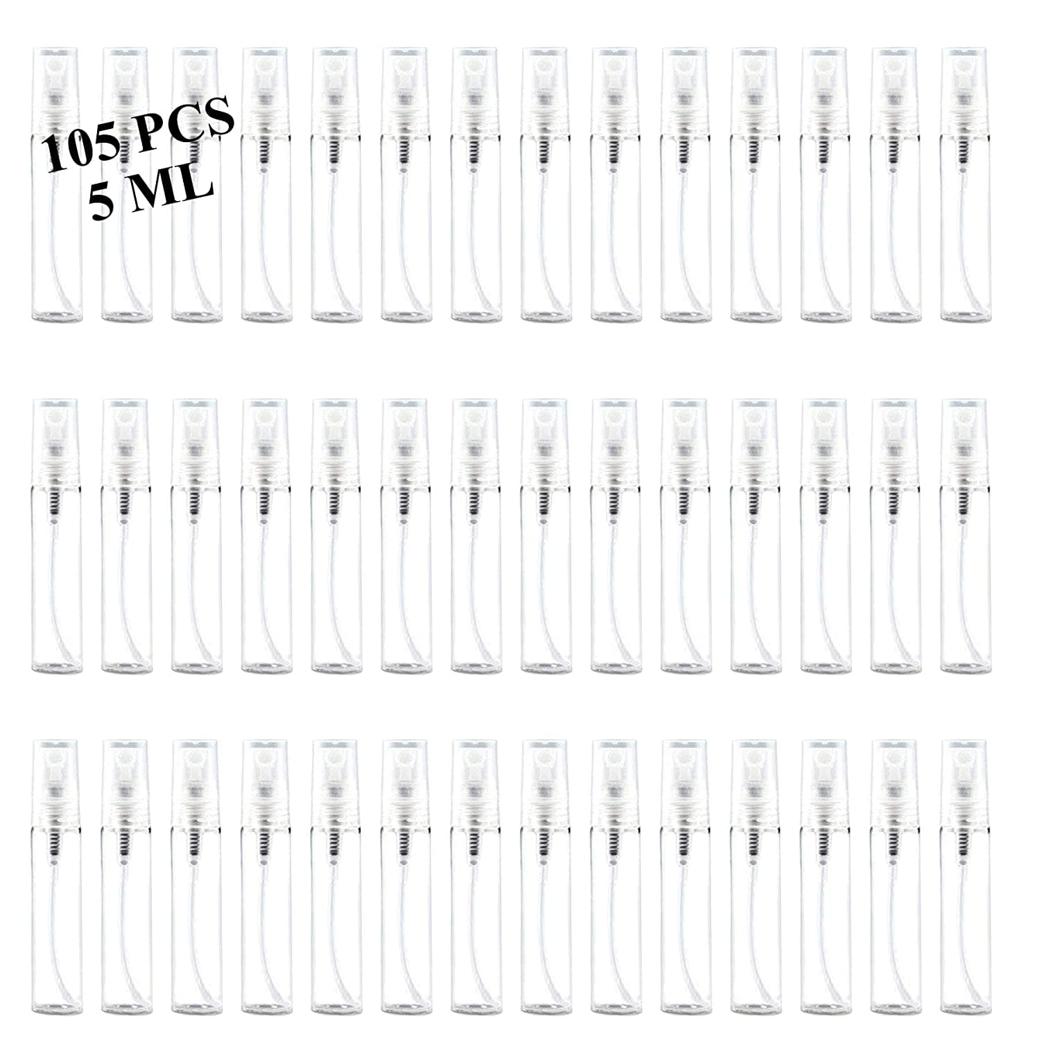 Mini Spray Bottles 105PCS 5ML Clear Glass Perfume Bottles Refillable ...