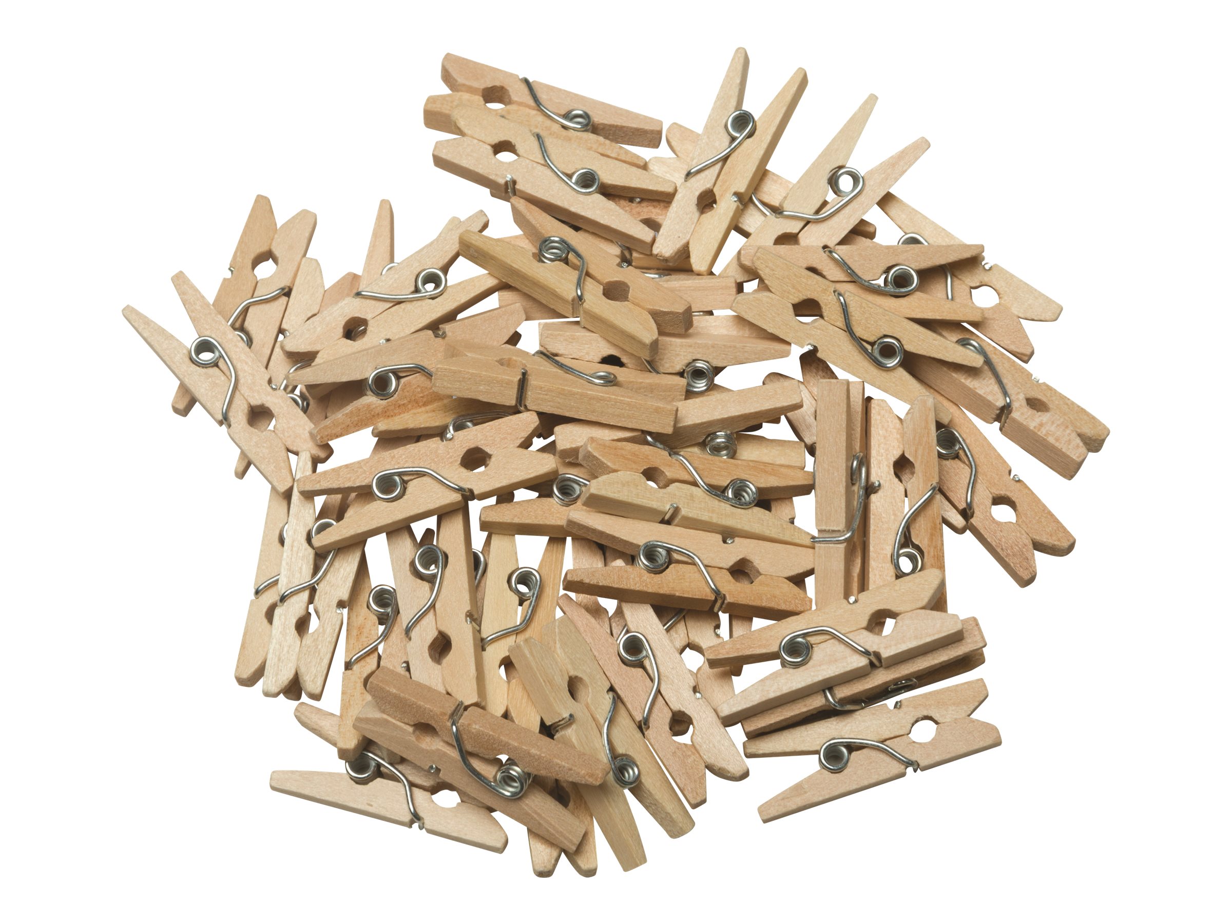 Mini Spring Clothespins, Natural, 1