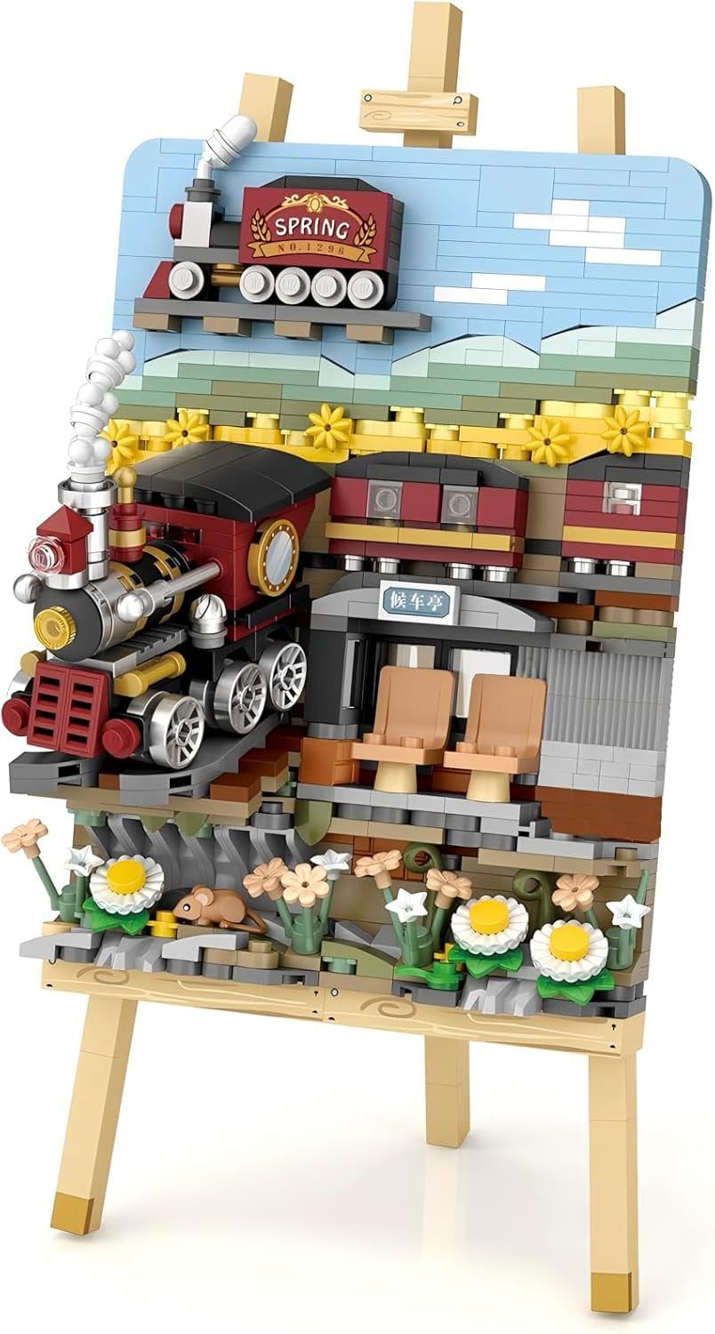 Mini Spring-Train Building-Blocks Set- City Mini Train Three ...