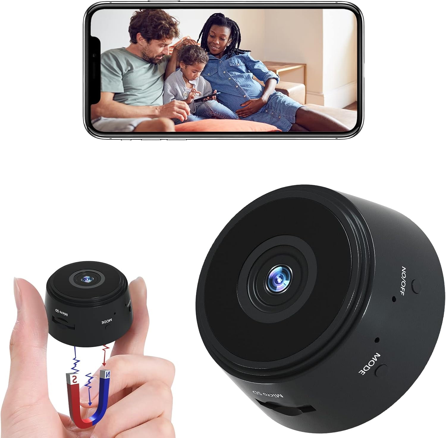 Mini Spy Camera,Wireless WiFi Hidden Camera 1080P Full HD,Small Cameras ...