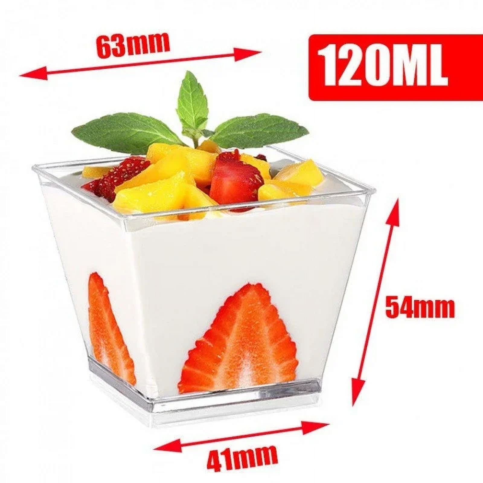 Mini Square Clear Plastic Dessert Cups, Pudding Cup Dessert Cake Cup ...