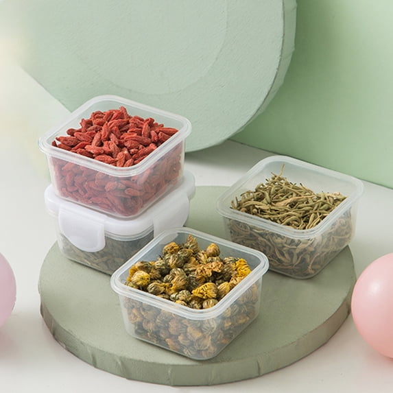 Mini Square Food Storage Container with Lid | 6x6x4cm Transparent ...