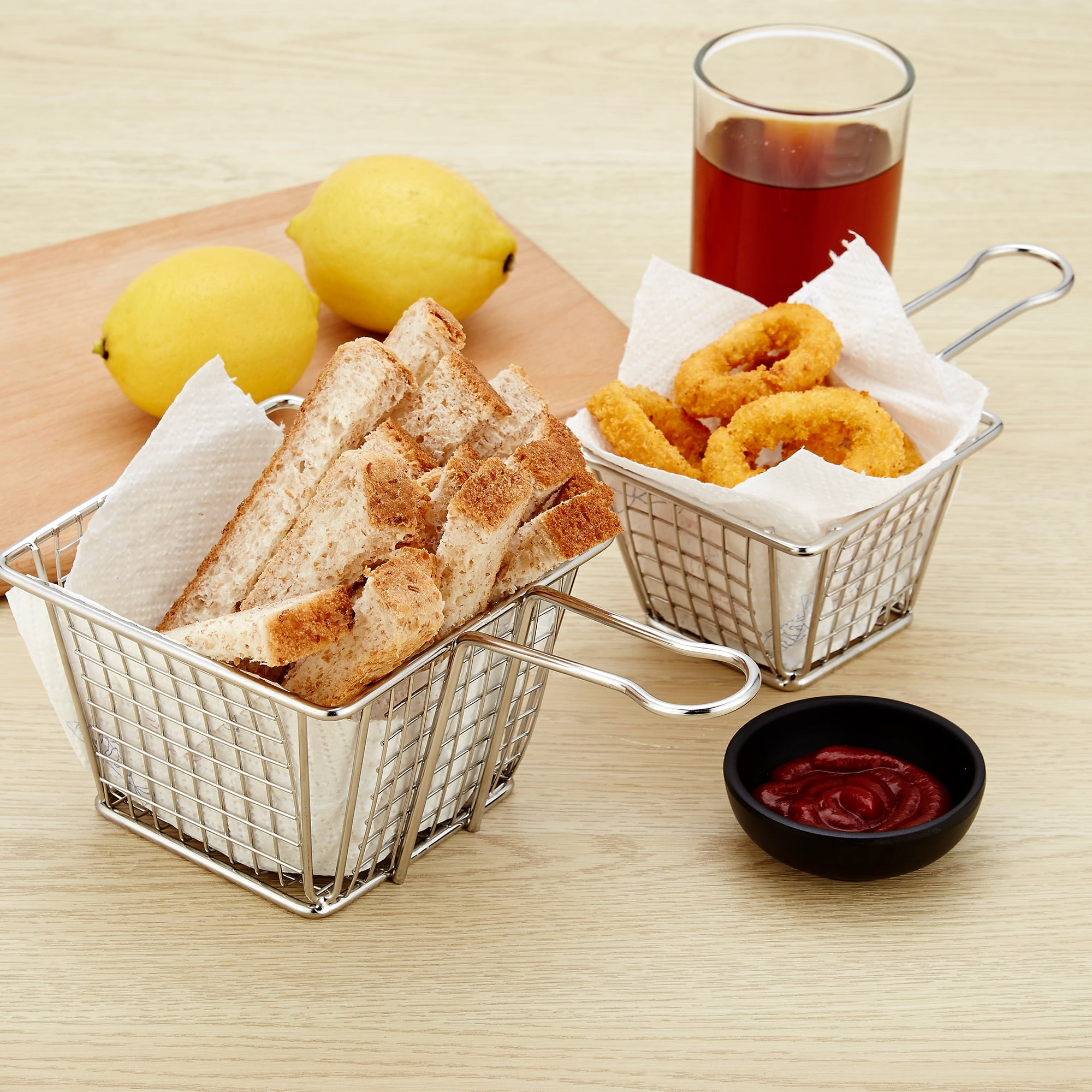 Mini Square Fry Basket Reusable Holder Fry Chip Basket 3.54Inch/2 ...