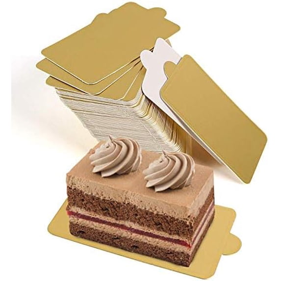 Mini Square Golden Cardboard Cake Base,Single Cupcake Container 100 ...
