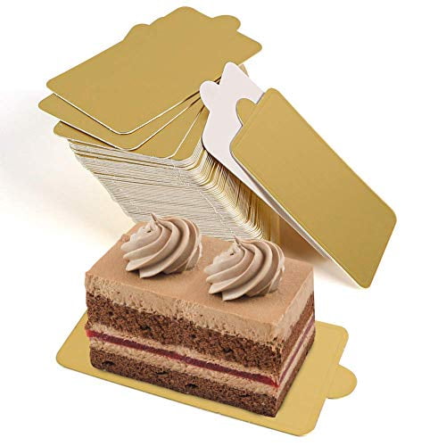 Mini Square Golden Cardboard Cake Base,Single Cupcake Container 100PCS ...