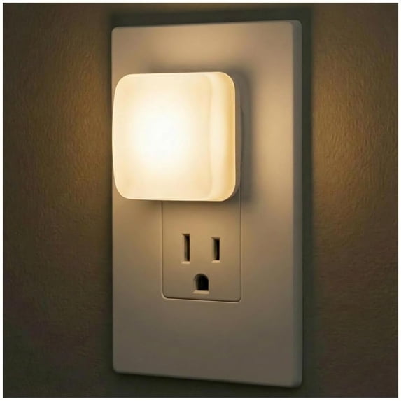 Mini Square LED Light, Plug in, Dusk to Sensor, Warm 3000K, Compact ...