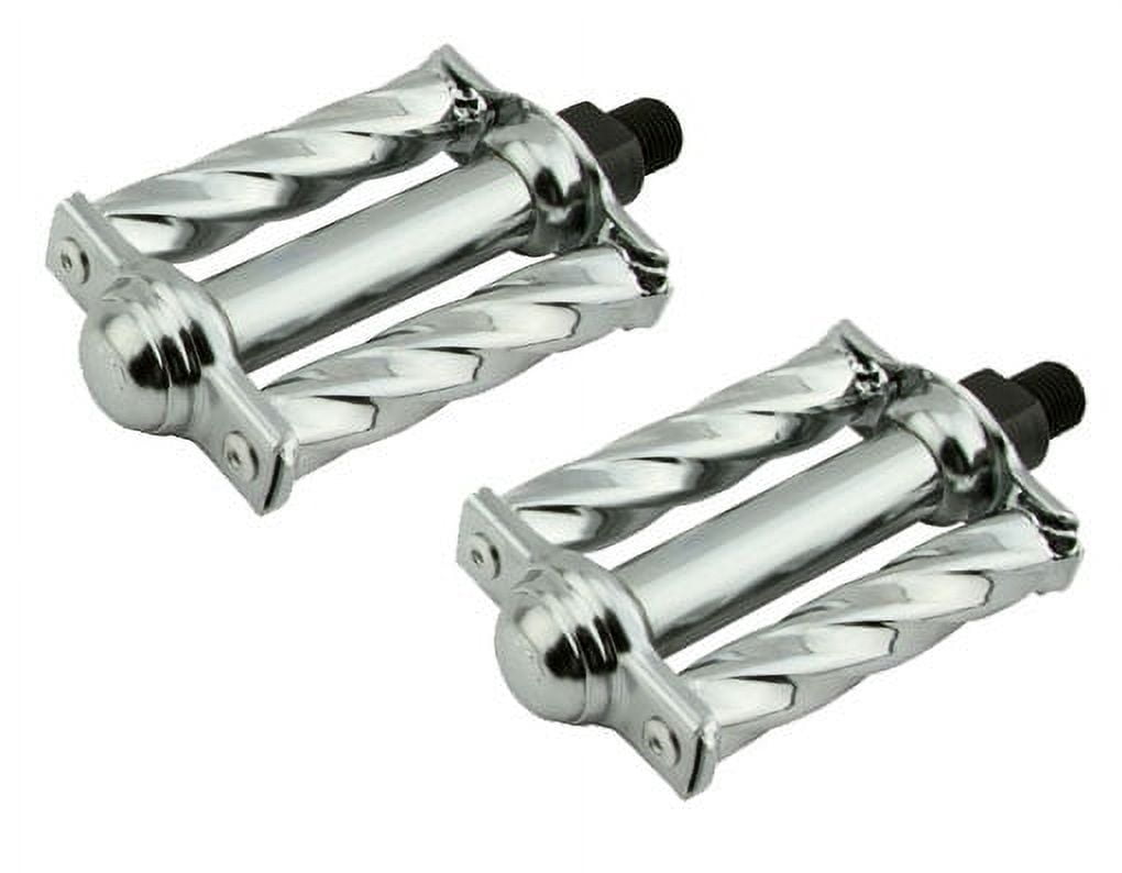 Mini Square Twisted Pedals 1/2" Chrome. Bike pedals, bicycle pedal, for ...