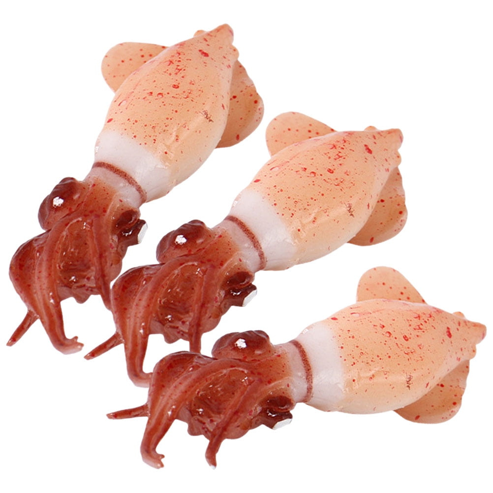 Mini Model 3 Pcs Sculpture Calamari Sea Decor Ocean Animal Desktop ...