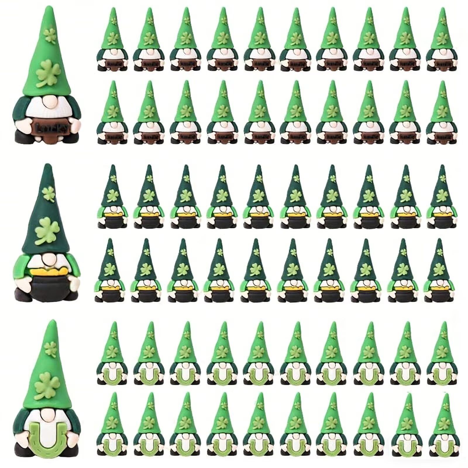 Mini St. Patrick's Day Gnomes Figures Tiny Gnomes Figurines for St ...