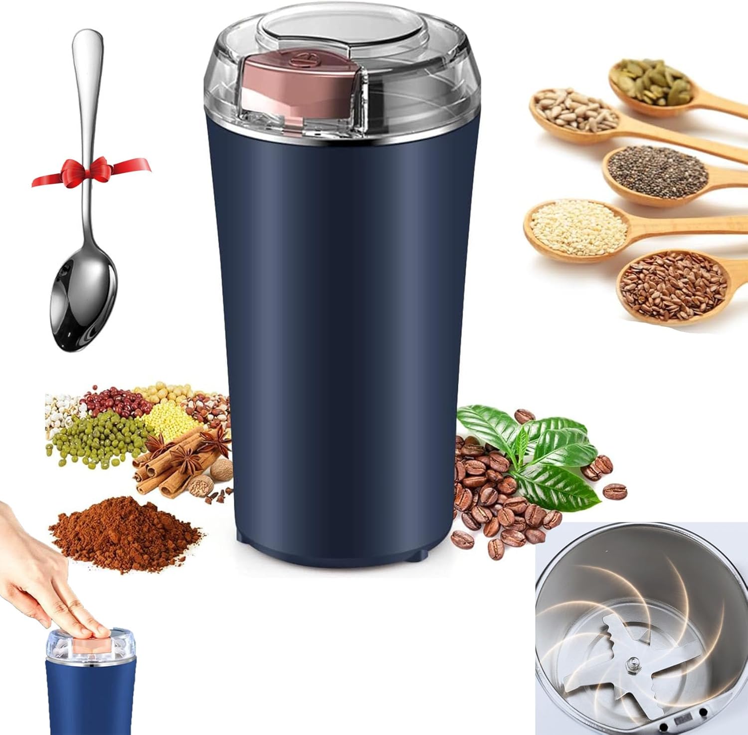 Mini Stainless Steel Electric Grain Grinder,Portable Multifunctional ...