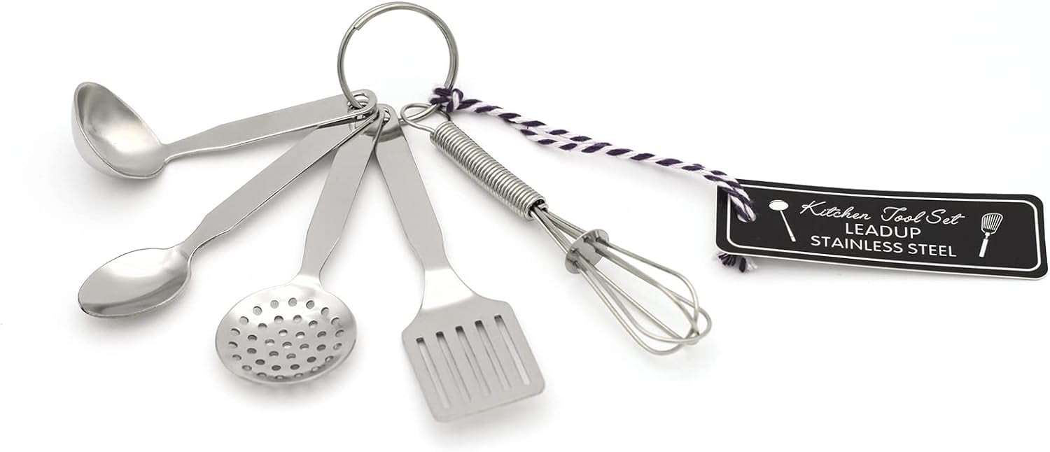 Mini Stainless Steel Kitchen Tool Set with Keychain(3.5"),Set of 5 ...