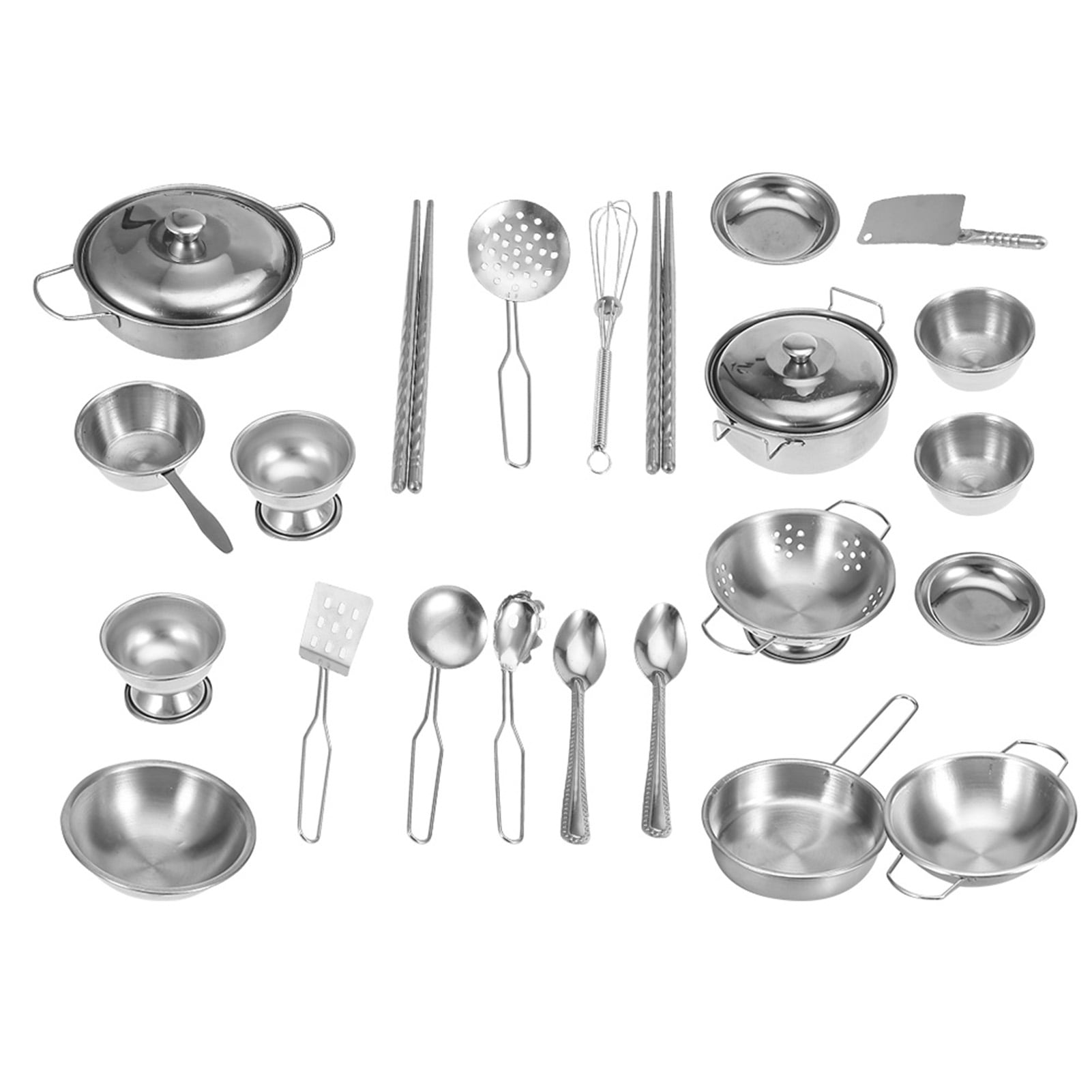 Mini Stainless-Steel Kitchen Toys, Tiny Size Pretend Cooking Set Toys ...