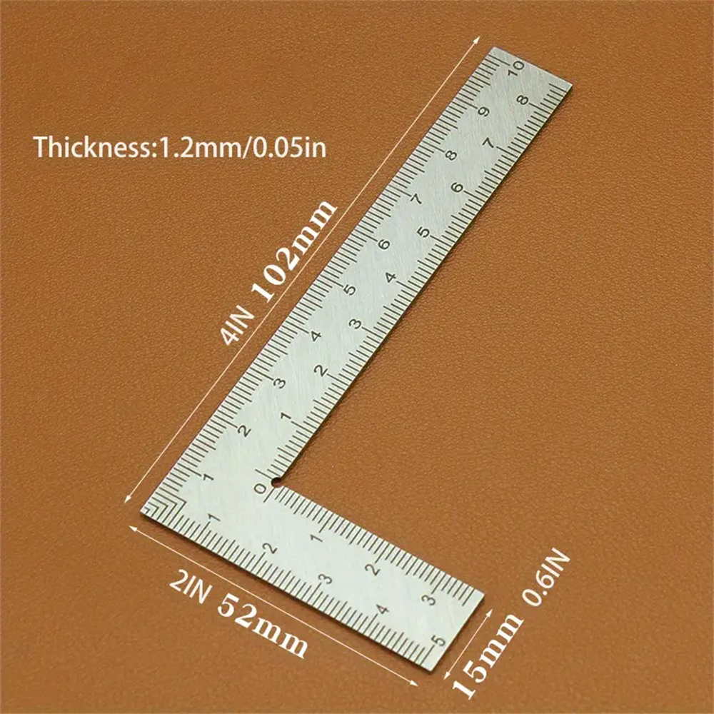 Mini Stainless Steel L-Shaped Double-Sided Precision Scale Ruler - High ...