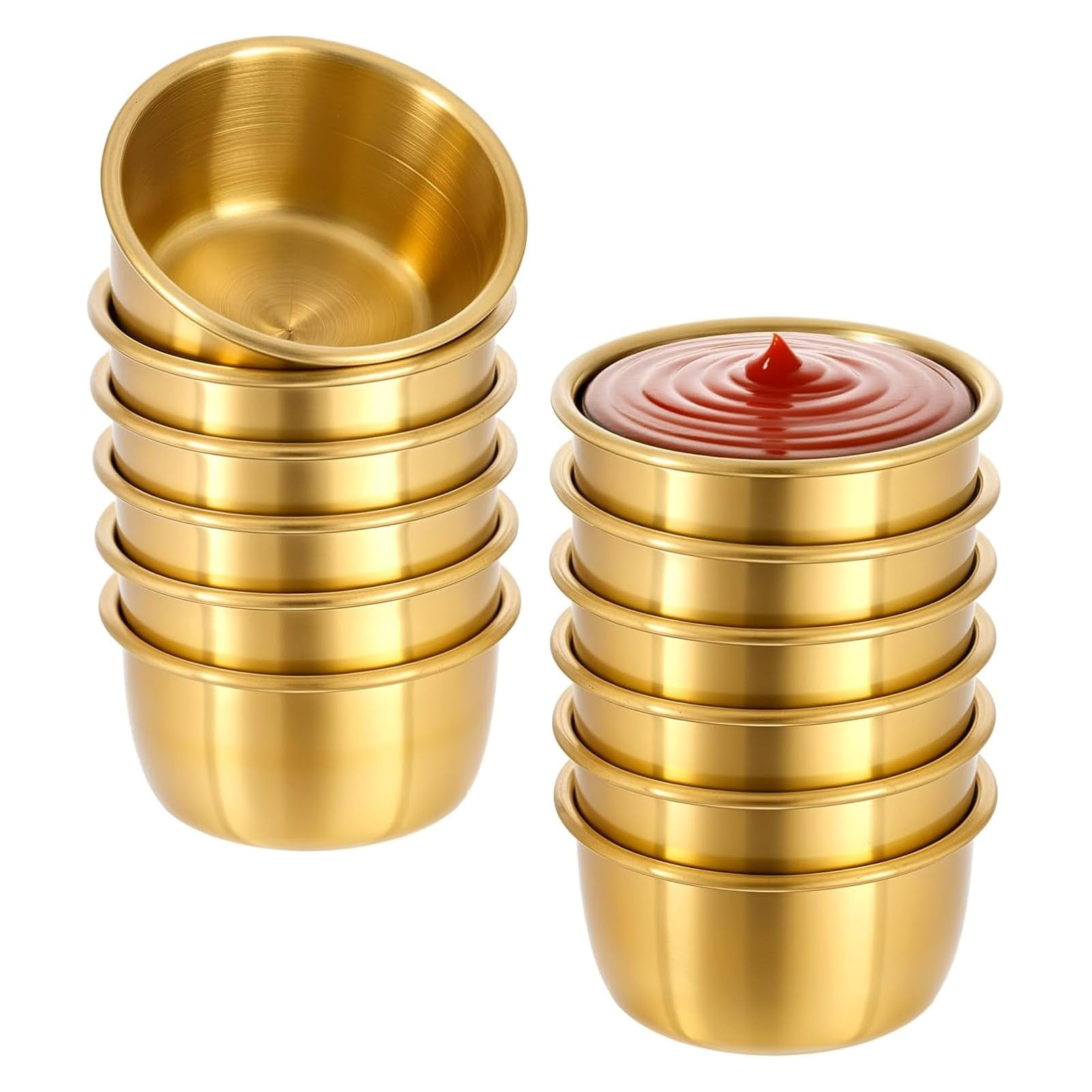 Mini Stainless Steel Sauce Bowls – Small Prep Cups for Dips, Spices ...
