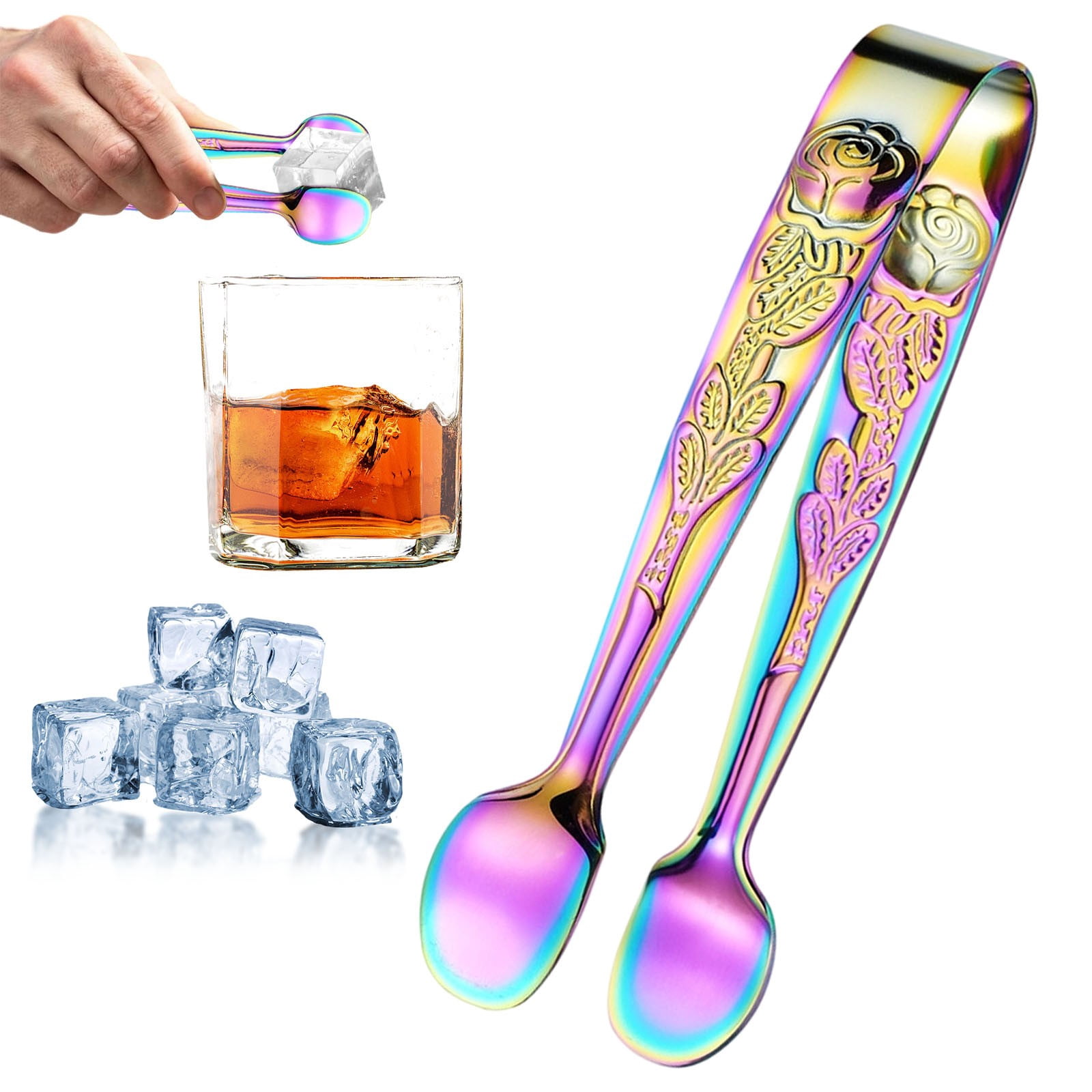 Mini Stainless Steel Sugar tongs, 4.13-inch Small Kitchen tong for Ice ...
